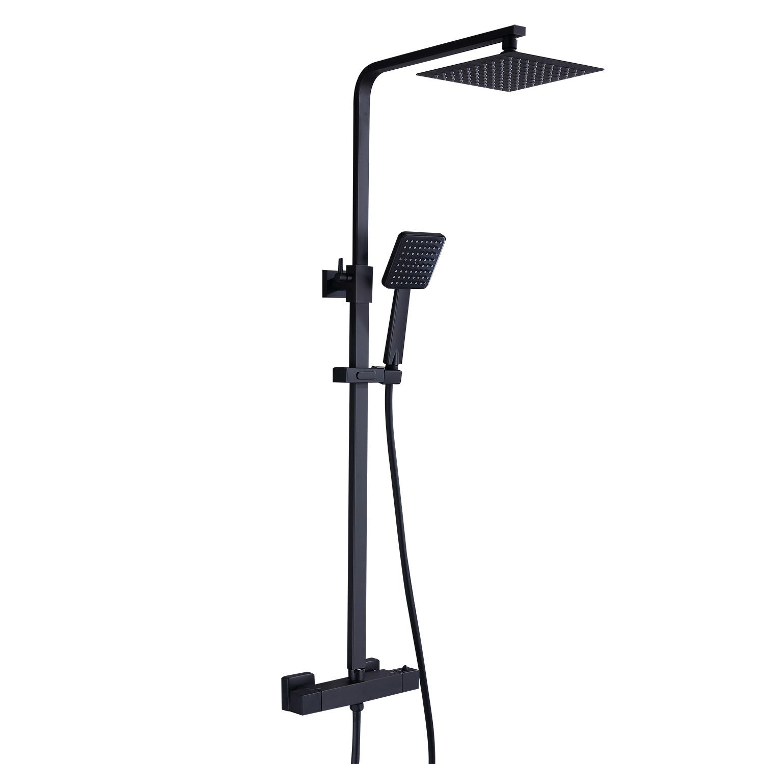 Plaza Shower Column - Matt Black - Frontline Bathrooms