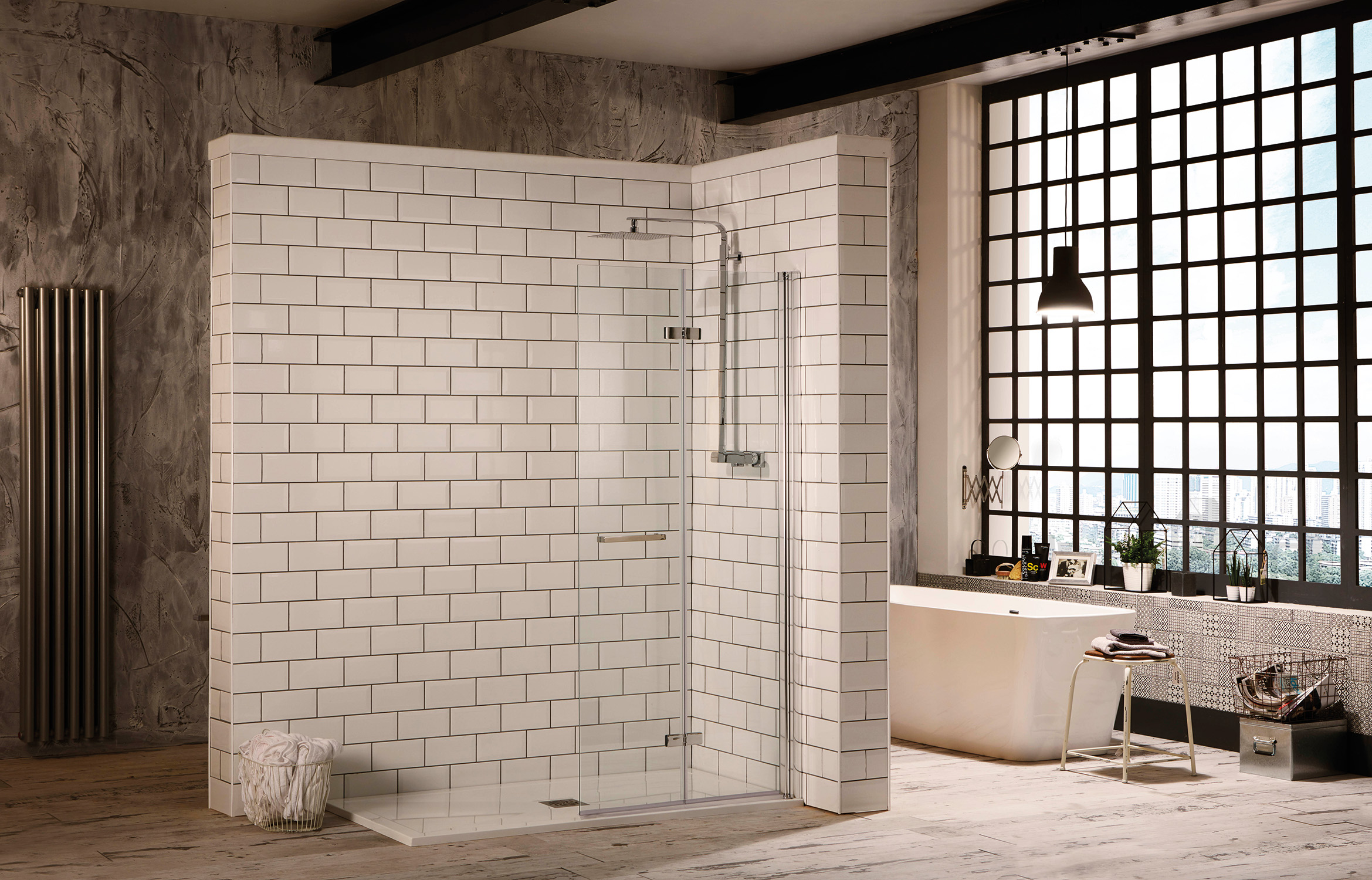 Aquaglass Hinged 2 Fold Walk-In - Frontline Bathrooms