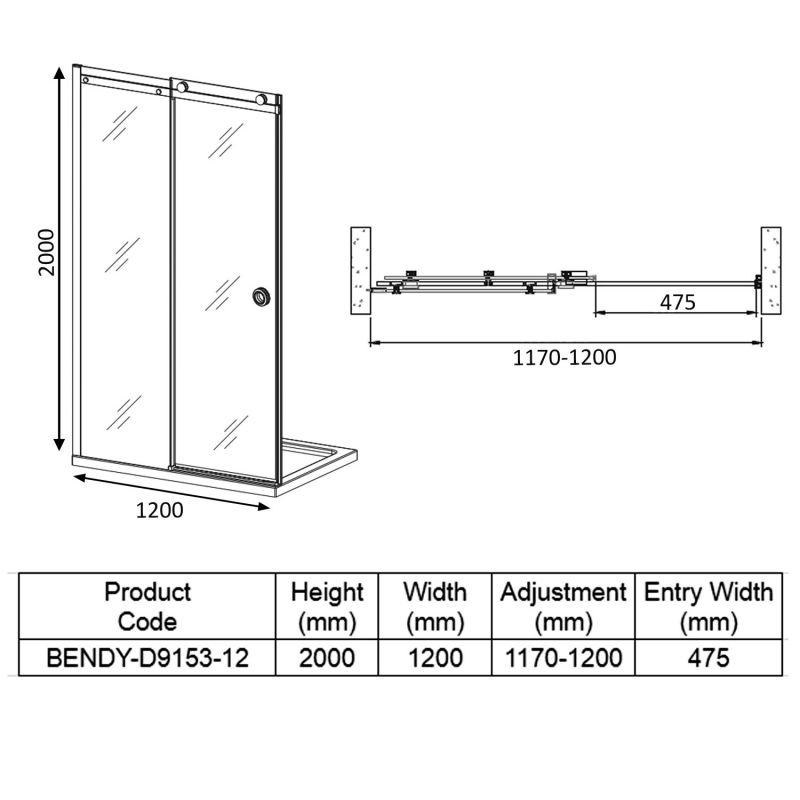 Aquaglass Sphere Slider - Chrome - Frontline Bathrooms