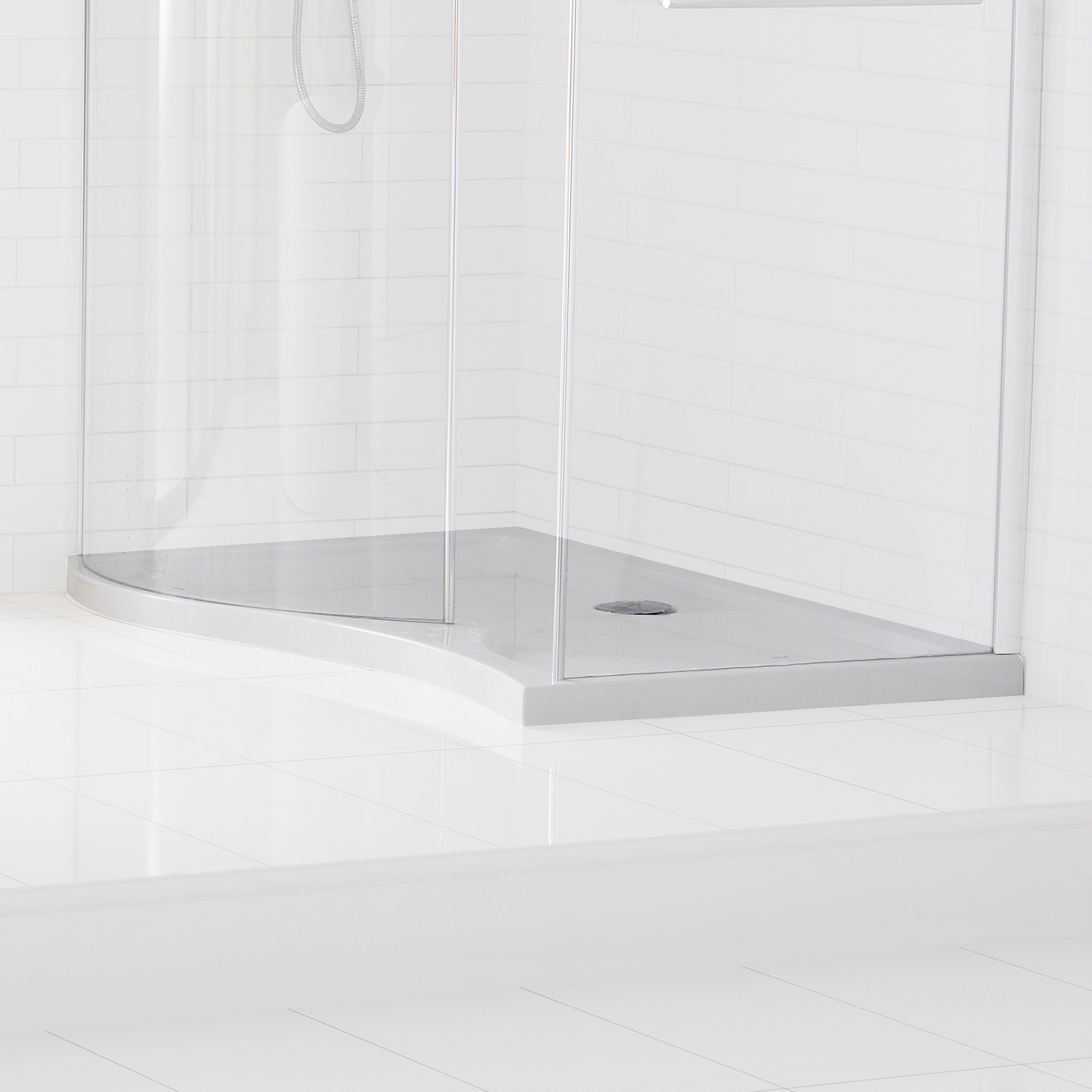 Aquaglass Purity Curved Walk-In Dedicated Tray - Frontline Bathrooms