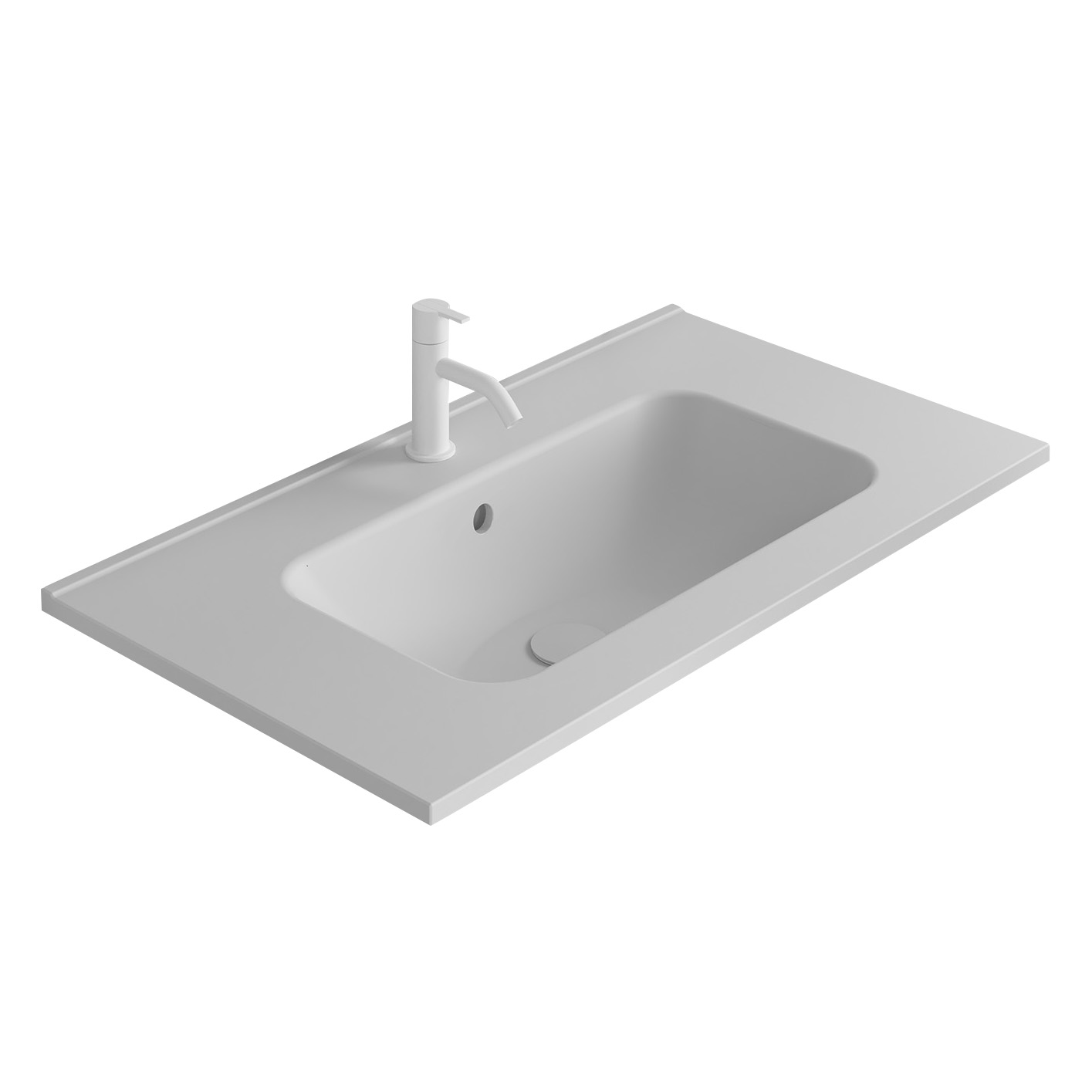 Enzo Square Wash Basin Matt White - 600mm - Frontline Bathrooms
